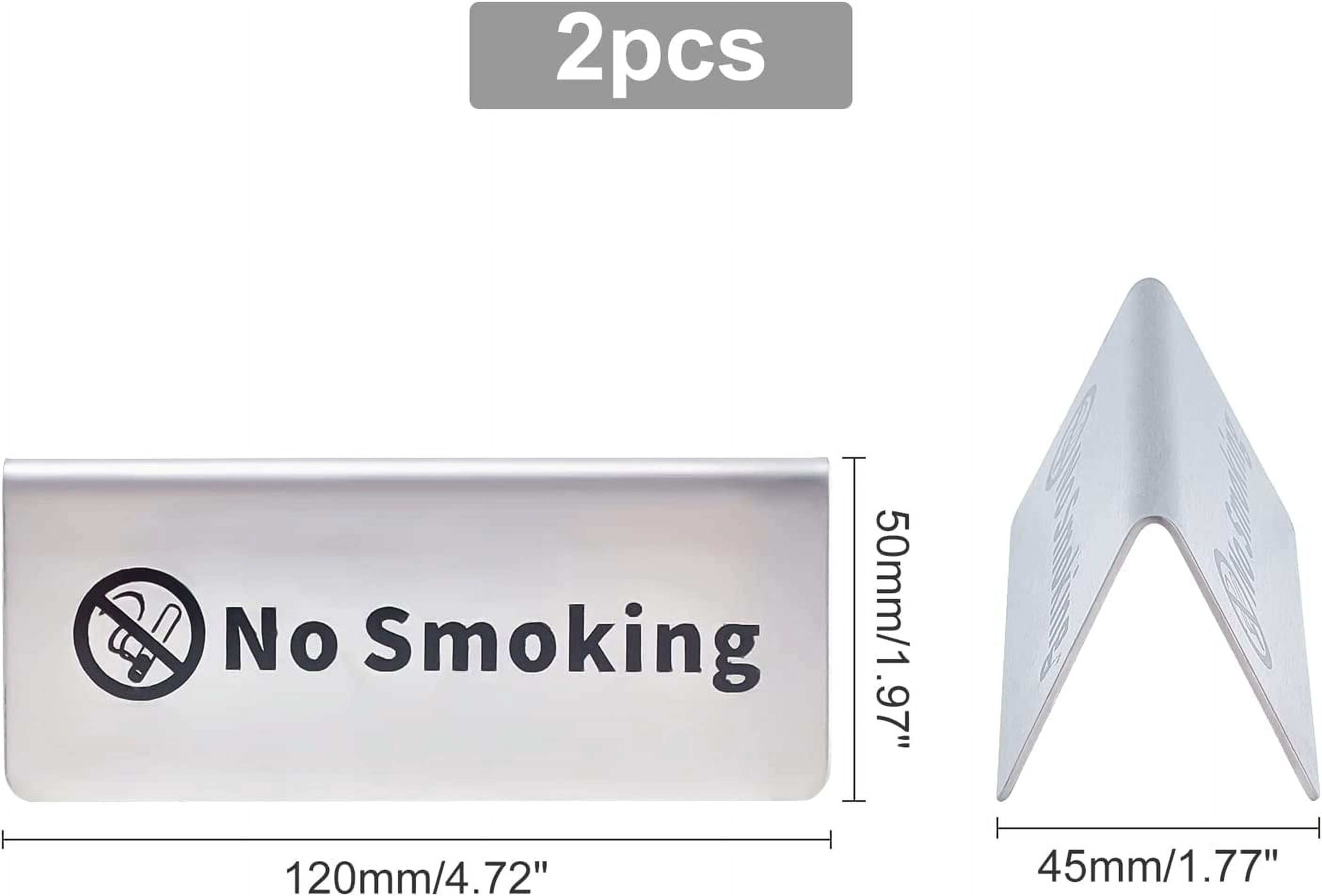 2Pcs Stainless Steel No Smoking Table Sign Reservation Signage Board ...