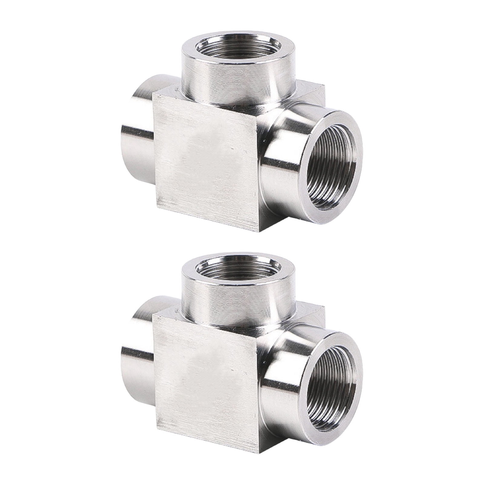 2Pcs Stainless Steel T-Shaped High Pressure Fitting, 3-Way Hose Adapter ...