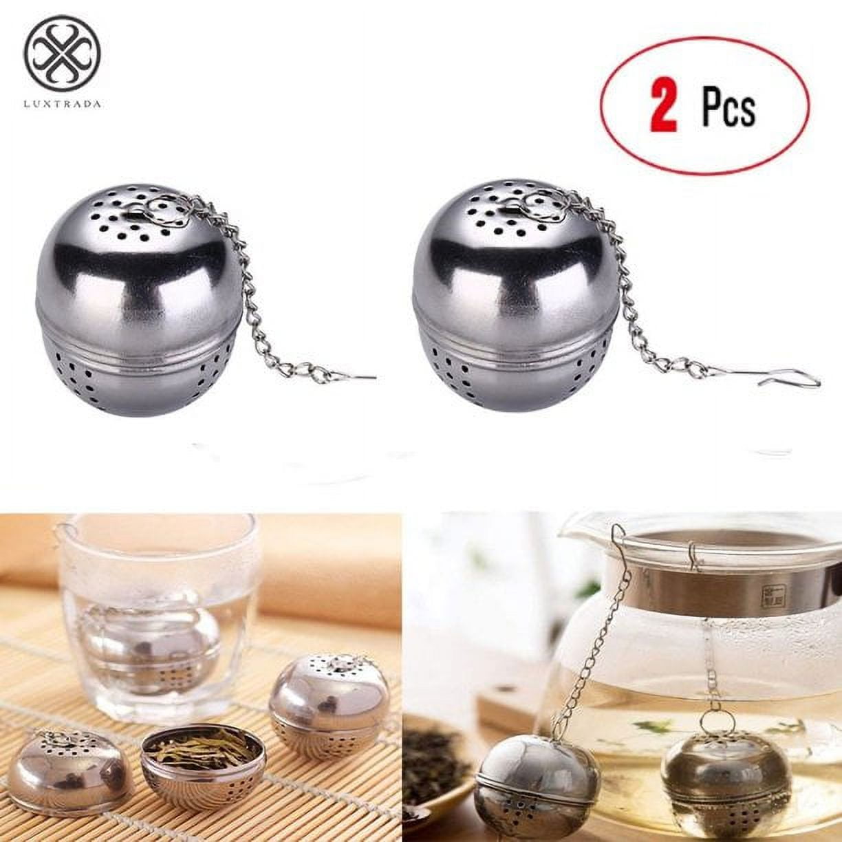 2Pcs Stainless Steel Tea mesh Ball 1.5'' Tea Infuser Strainer Tea ...