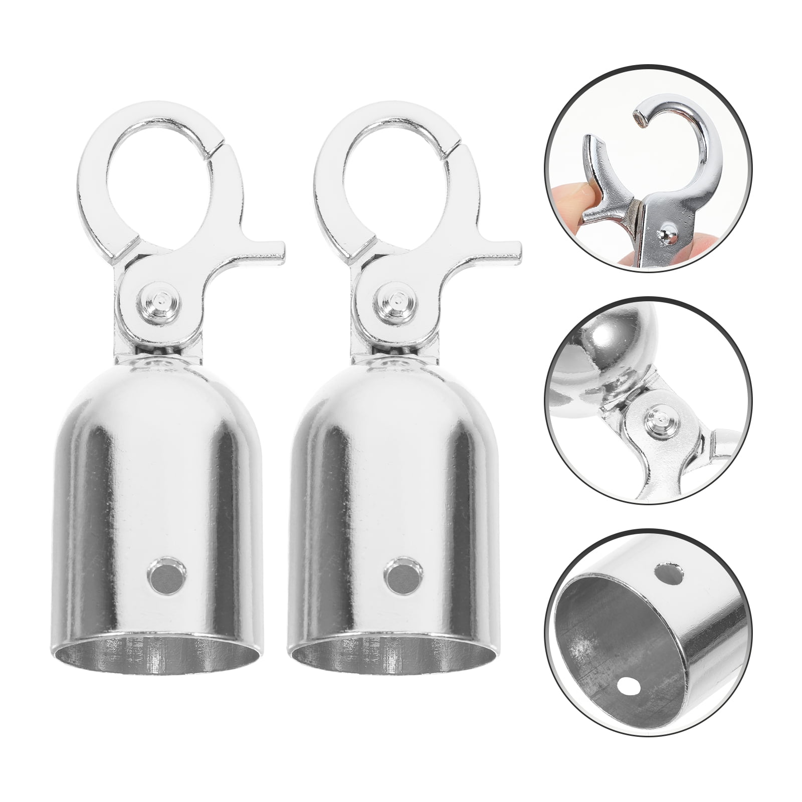 2Pcs Stanchion Rope End Stopper Barrier Rope End Caps with Snap Hook ...