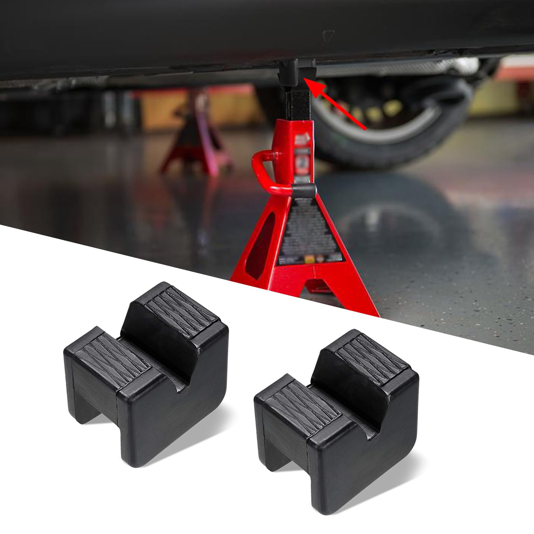 2Pcs Stand Pads, Universal Rubber Jack Pad Adapter, Rail Pinch welds ...