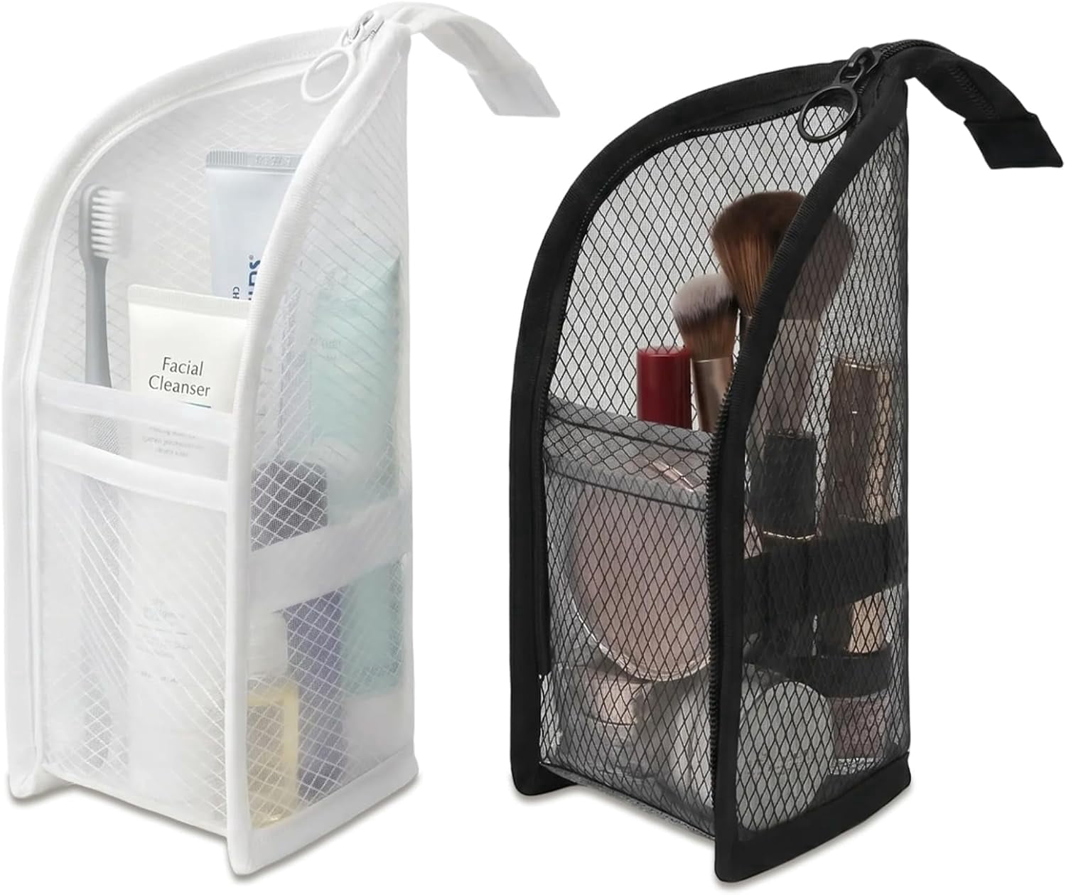 2Pcs Standing Toiletry Bag, Waterproof Translucent Cosmetic Bag ...