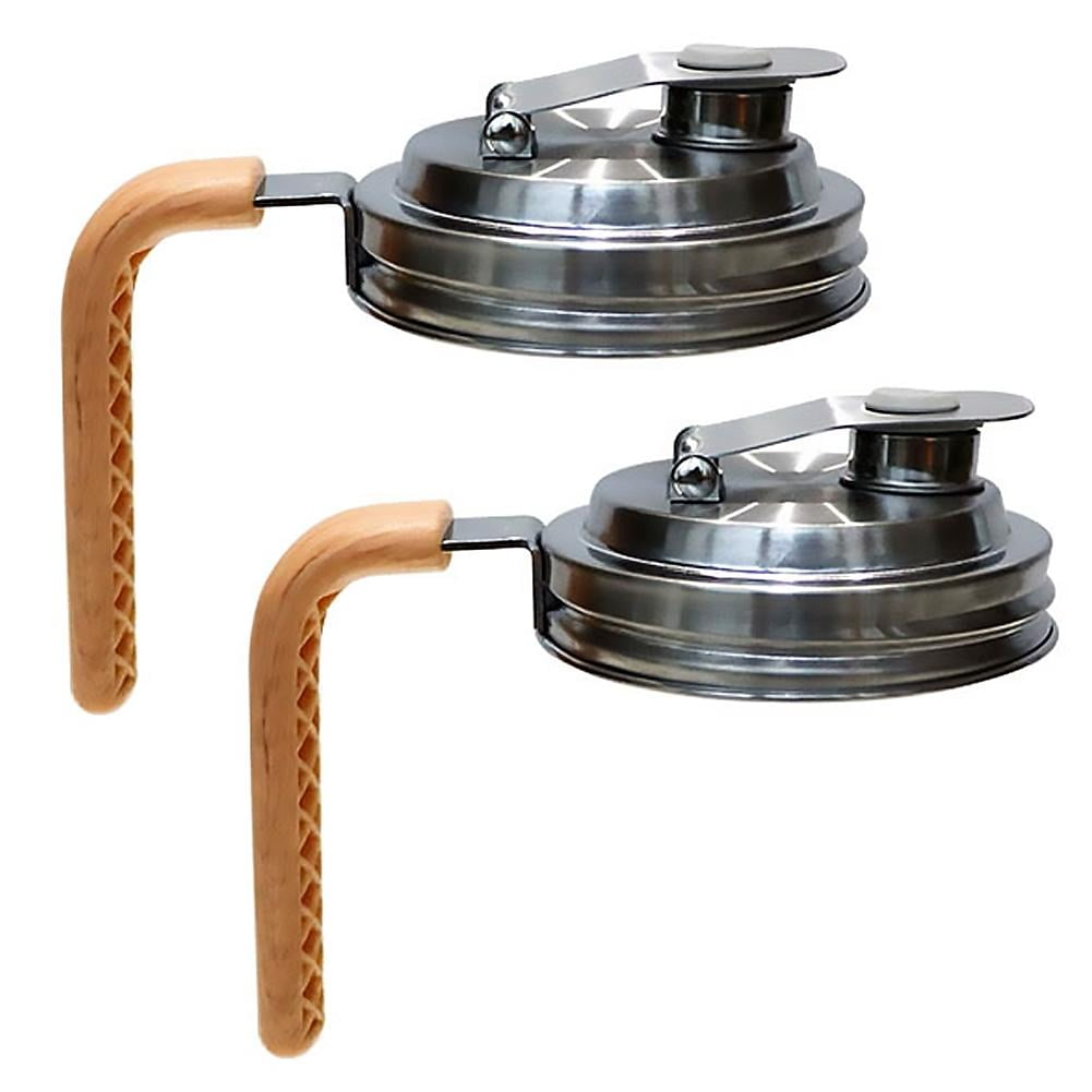 2Pcs Steel Mason Jar pour Spout Lid with Handle, Steel Wide Pouring ...