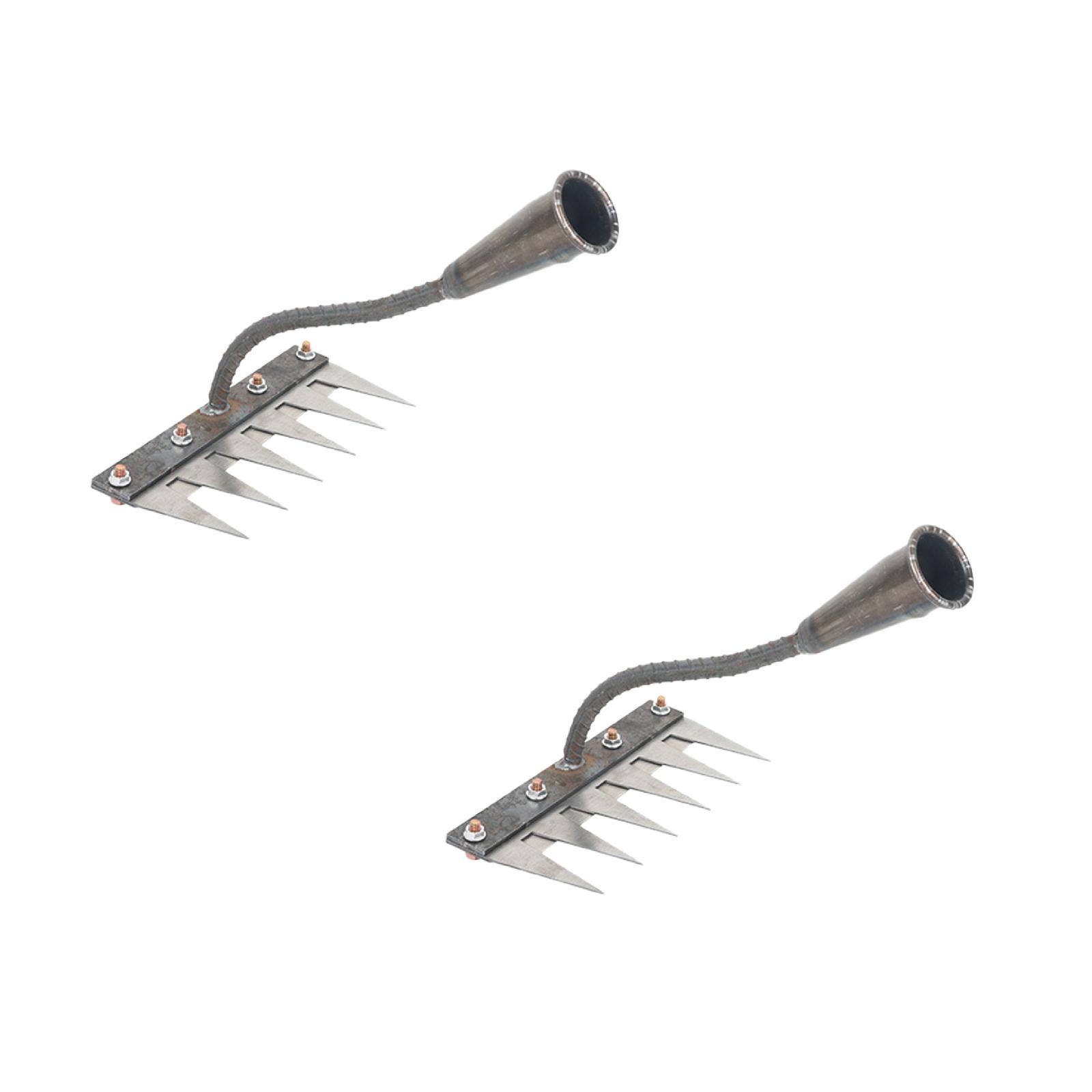 2Pcs Steel Weeder Detachable Rake Tilting Hoe Agricultural Household ...