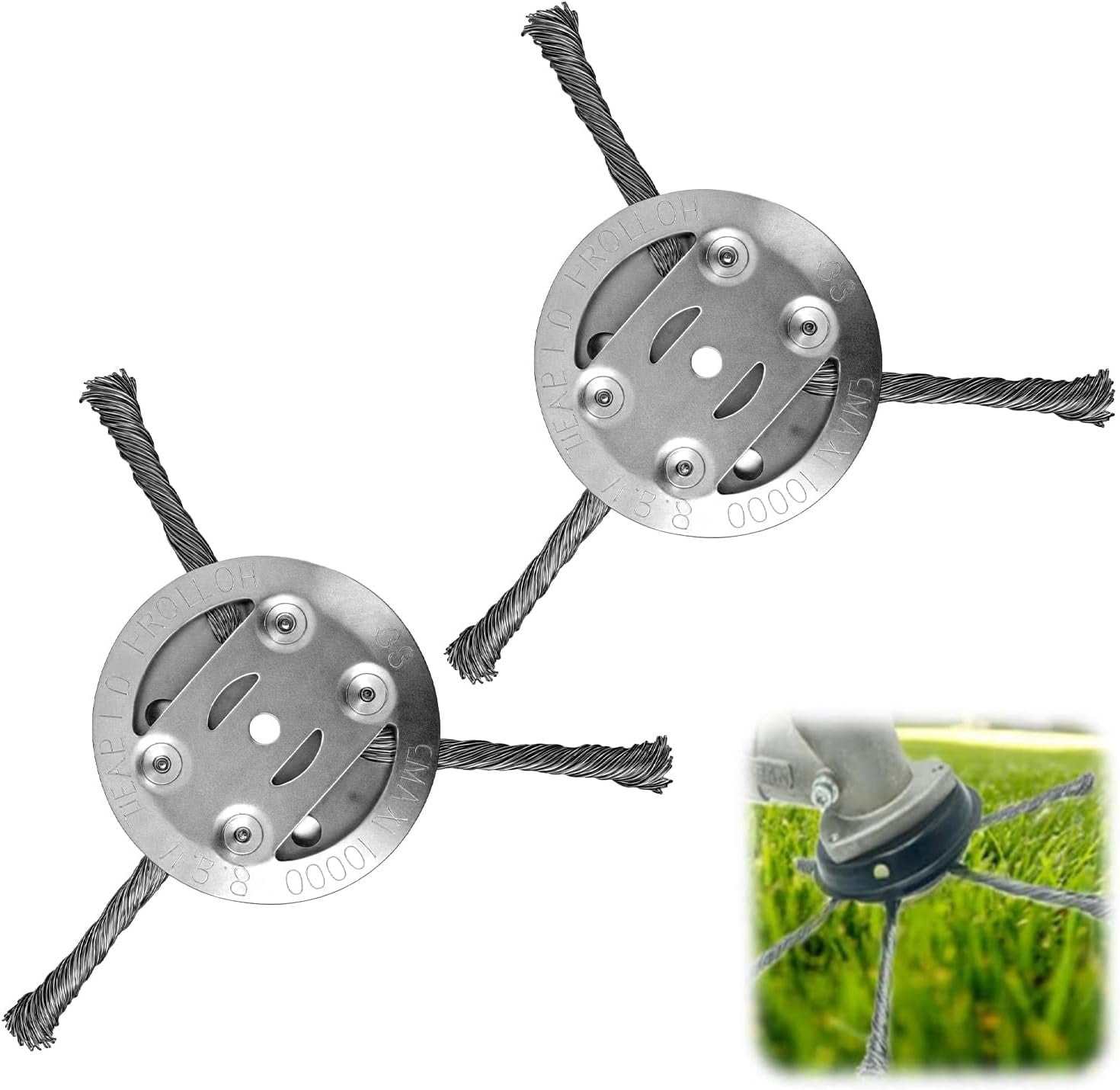 2Pcs Steel Wire Grass Trimmer Head, 2025 New String Trimmer Replacement ...