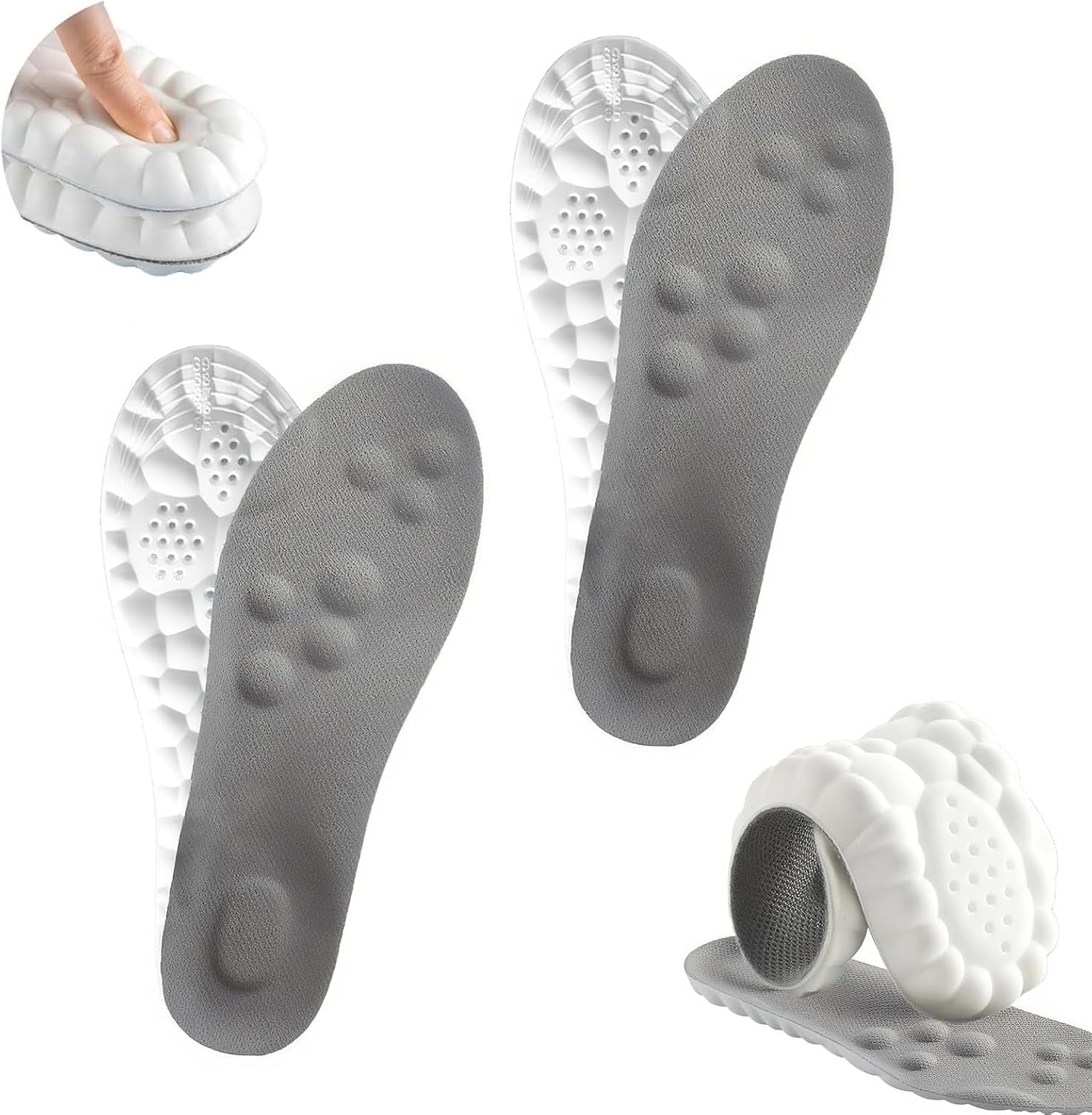 2Pcs Steppers Insoles for Men Women 4d Cloud Technology insole with ...