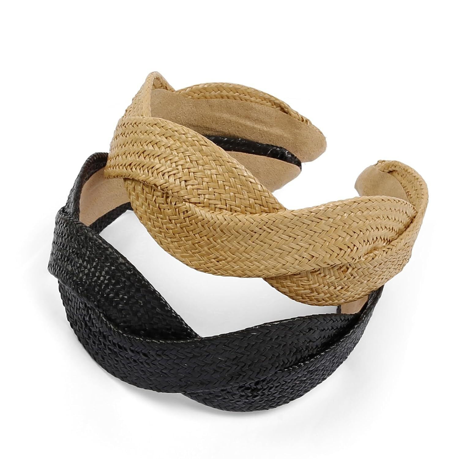 2Pcs Straw Headbands for Women Girls Rattan Wide Headband for Women’s ...