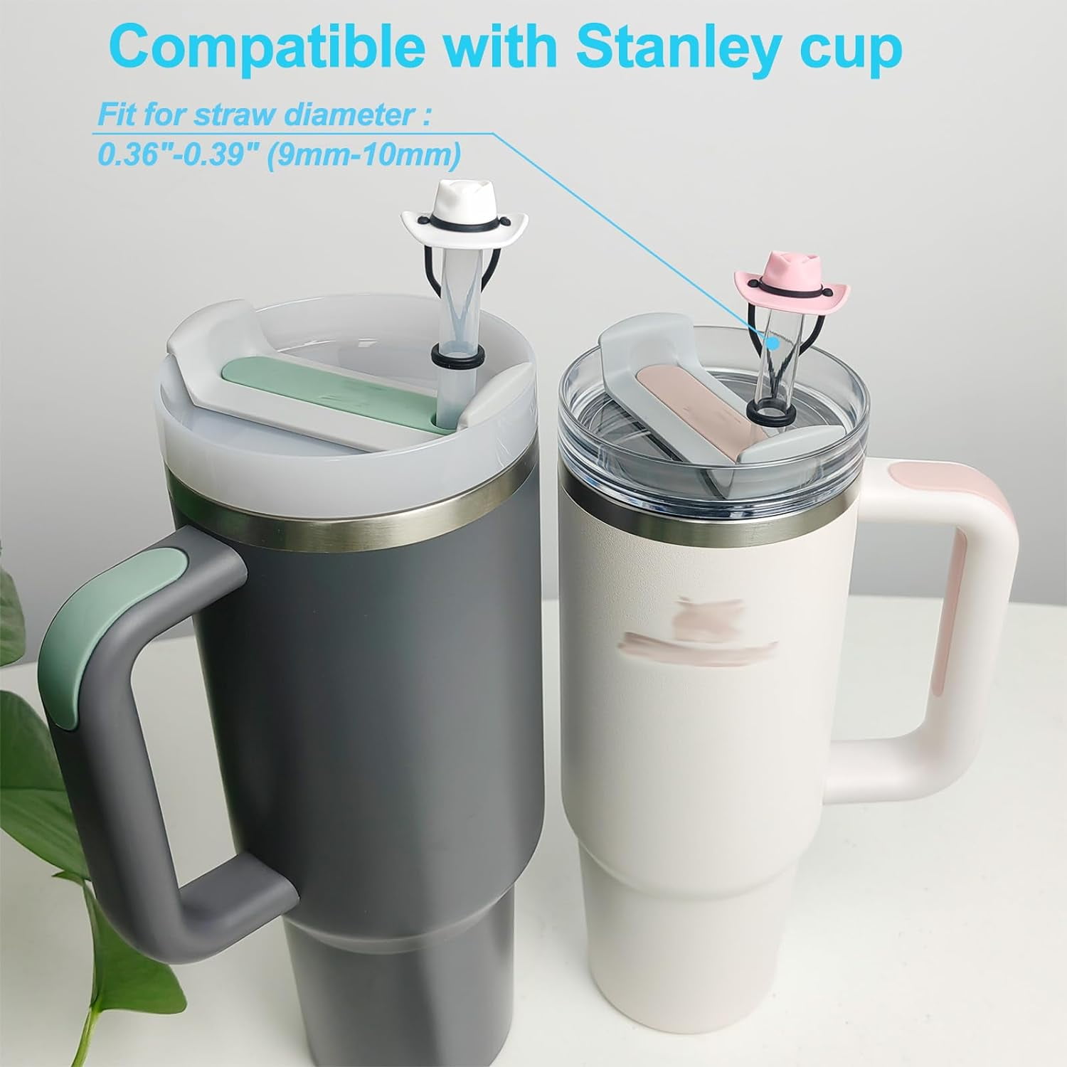 2Pcs Straw Toppers, Straw Covers, Silicone Straw Covers Cap Compatible ...