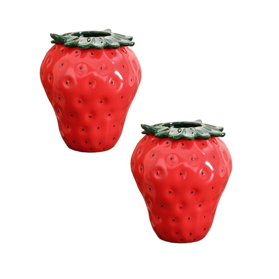 2Pcs Strawberry Vase Strawberry Home Decoration Vase Dry Flower Pot ...