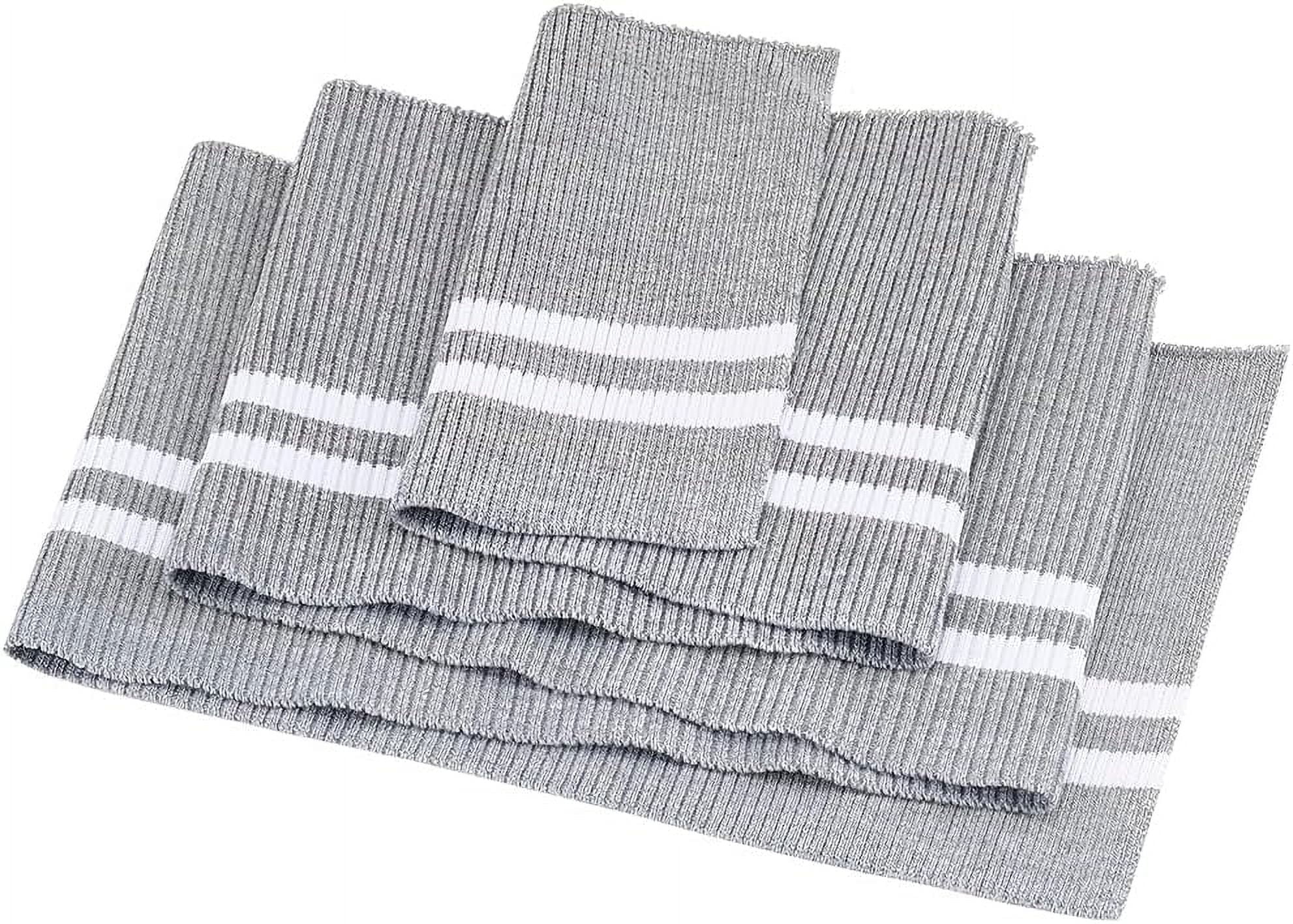 2Pcs Striped Elastic Fiber Ribbing Fabric 37.4x5.7inch Light Grey ...