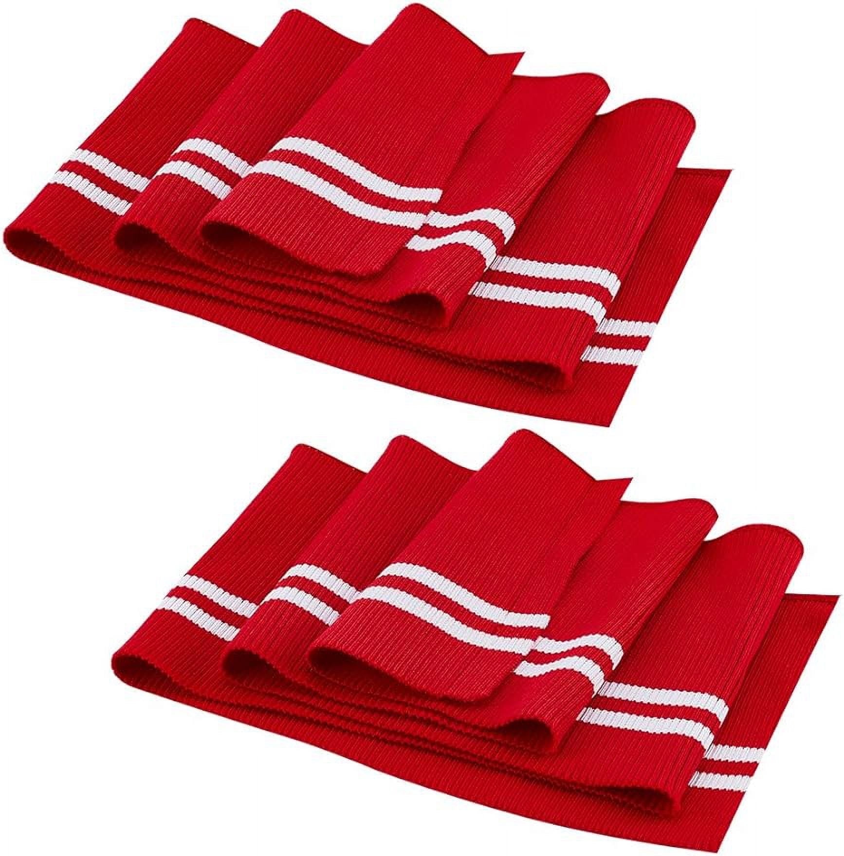 2Pcs Striped Ribbing Fabric for Cuffs 5.5x37" Red Waistbands Collar ...