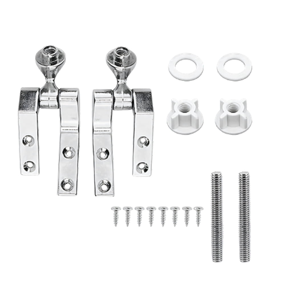 2Pcs Strong Metal Toilet Hinges Set Includes Mounting Hardware Bathroom ...