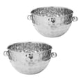 2Pcs Sturdy Nonrust Steel Ice Buckets Feature Decorative Hammered ...