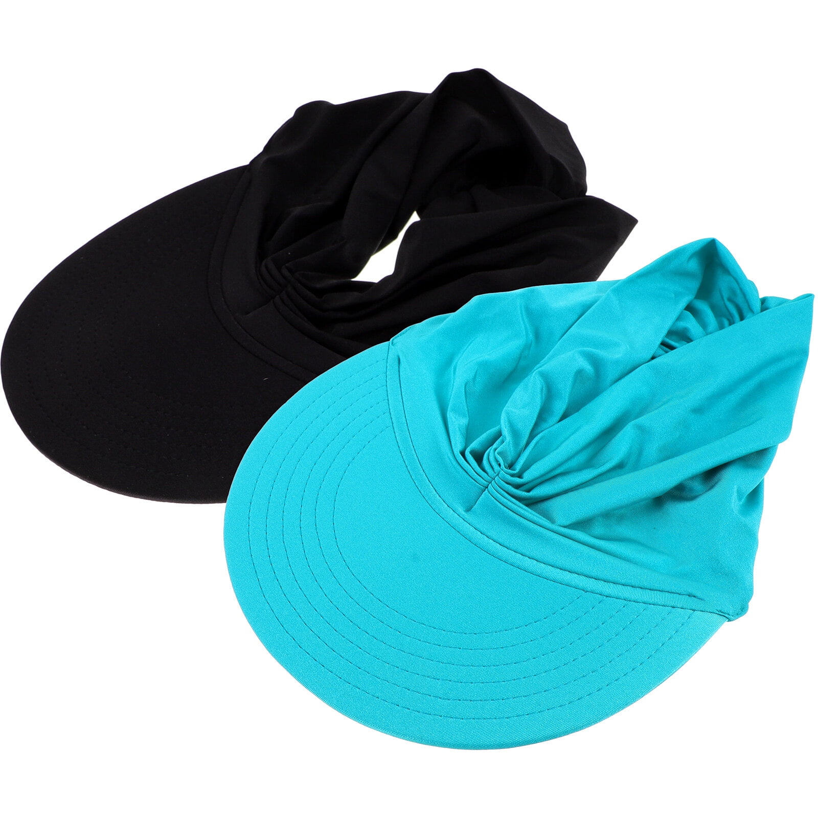 2Pcs Sun Visors Hat Summer Beach Caps Hollow Top Caps Wide Brim Beach ...