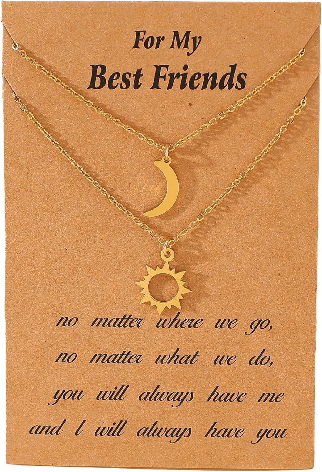 2Pcs Sun and Moon Necklace for Friendship Matching Best Friends ...