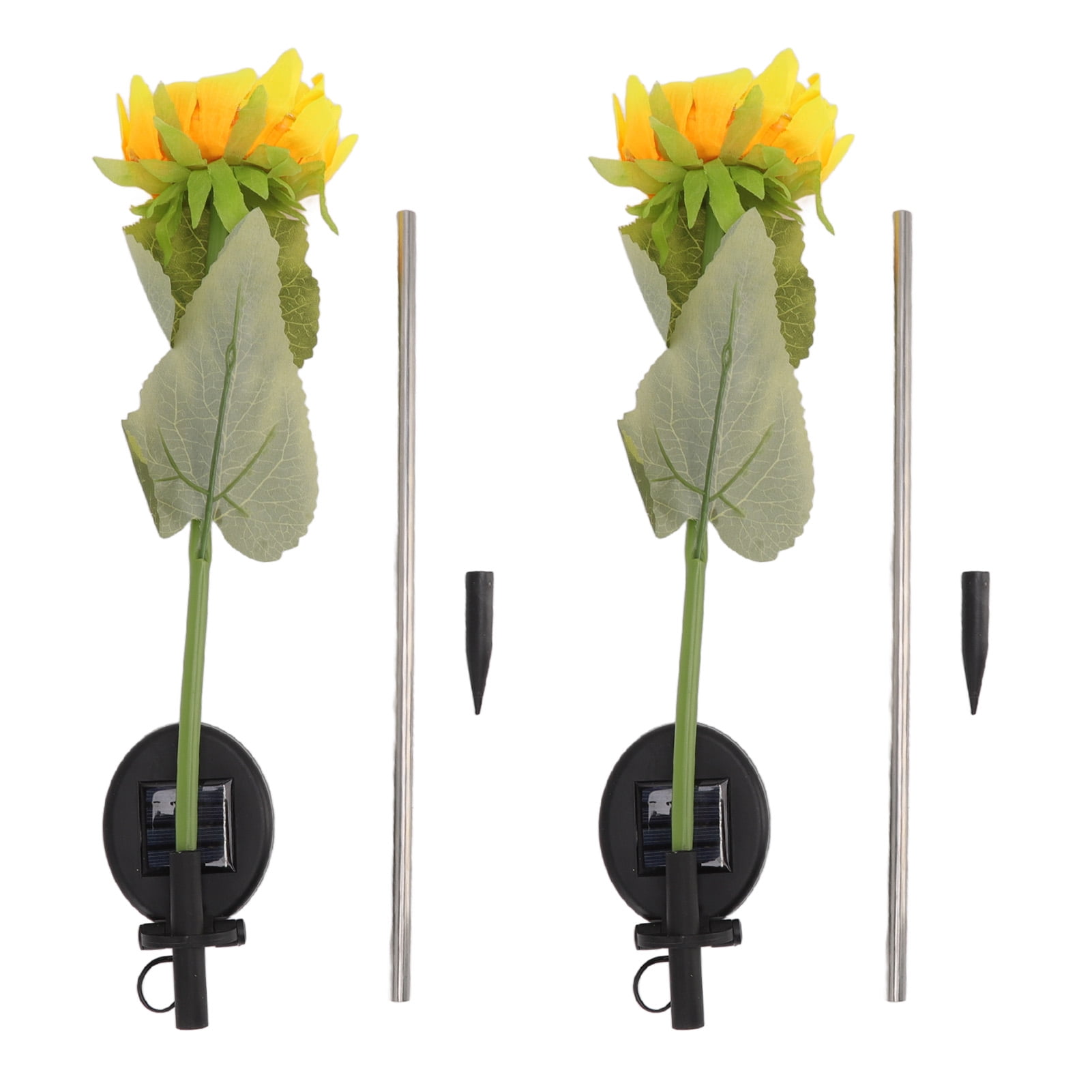 2Pcs Sunflower Solar Lights IP65 Waterproof Low Power Consumption LED ...