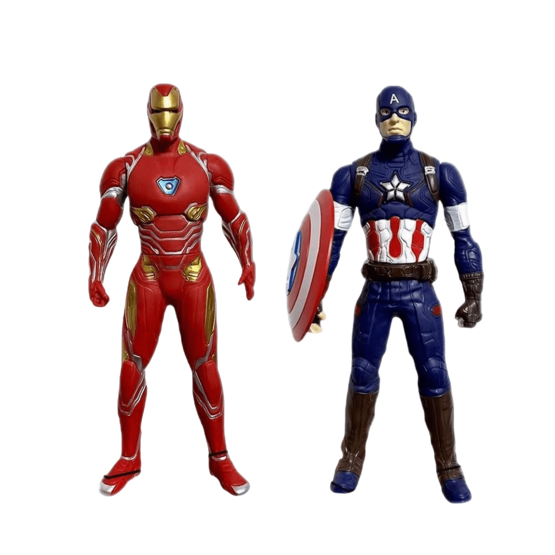 2Pcs Super Hero Action Figures, 8" Iron Man and Captain America Titan ...