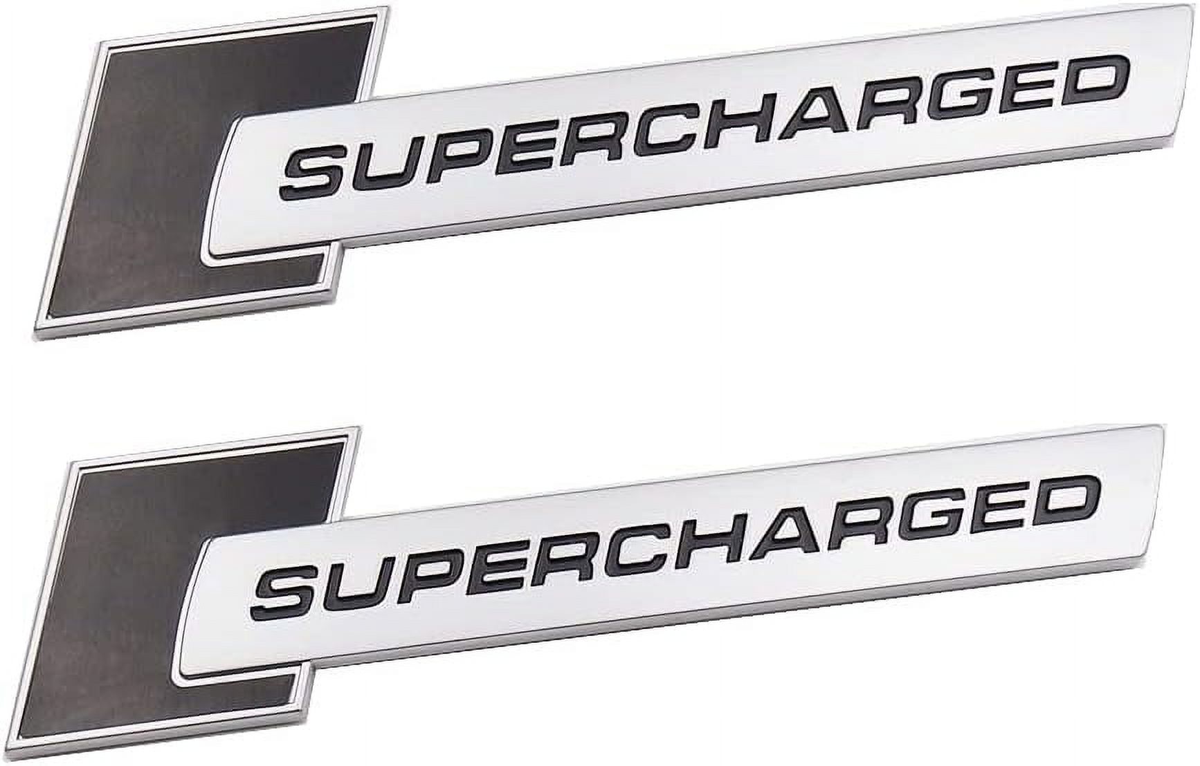 2Pcs Supercharged Emblem 3D Car Logo Retrofit High Performance Trunk ...