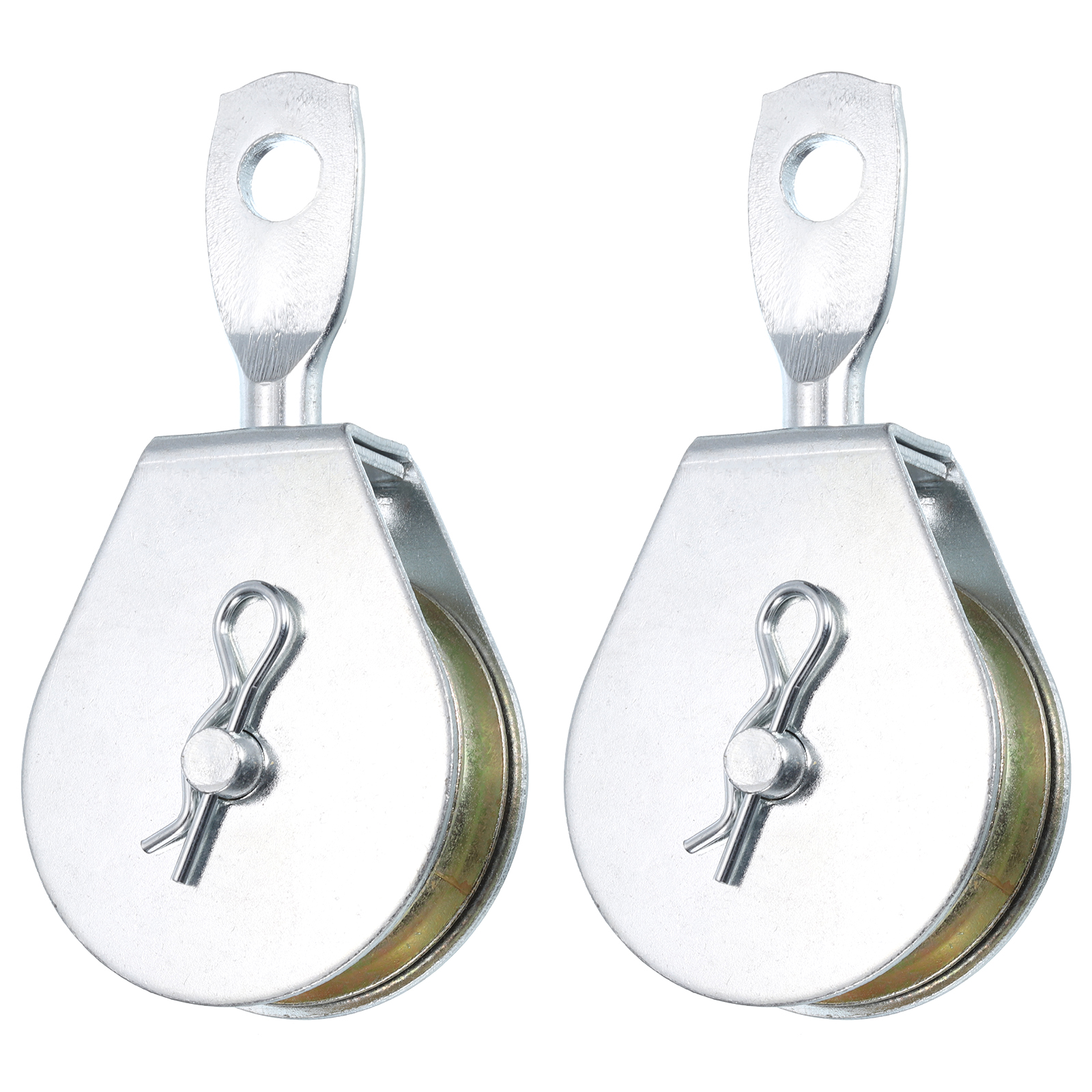 2Pcs Swivel Lifting Rope Pulley Block 103mm Single Pulley Block ...