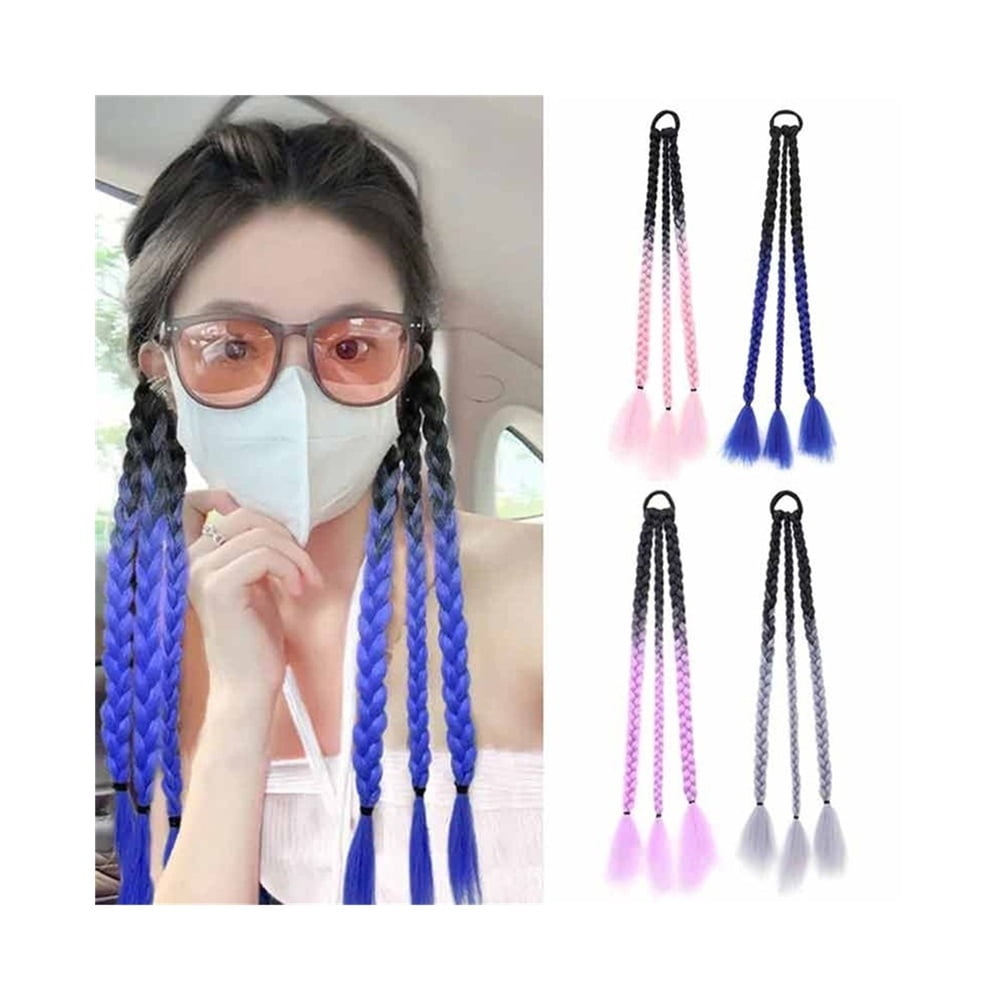 2Pcs Synthetic Braided Ponytail Extension with Elastic Band 20" Long ...
