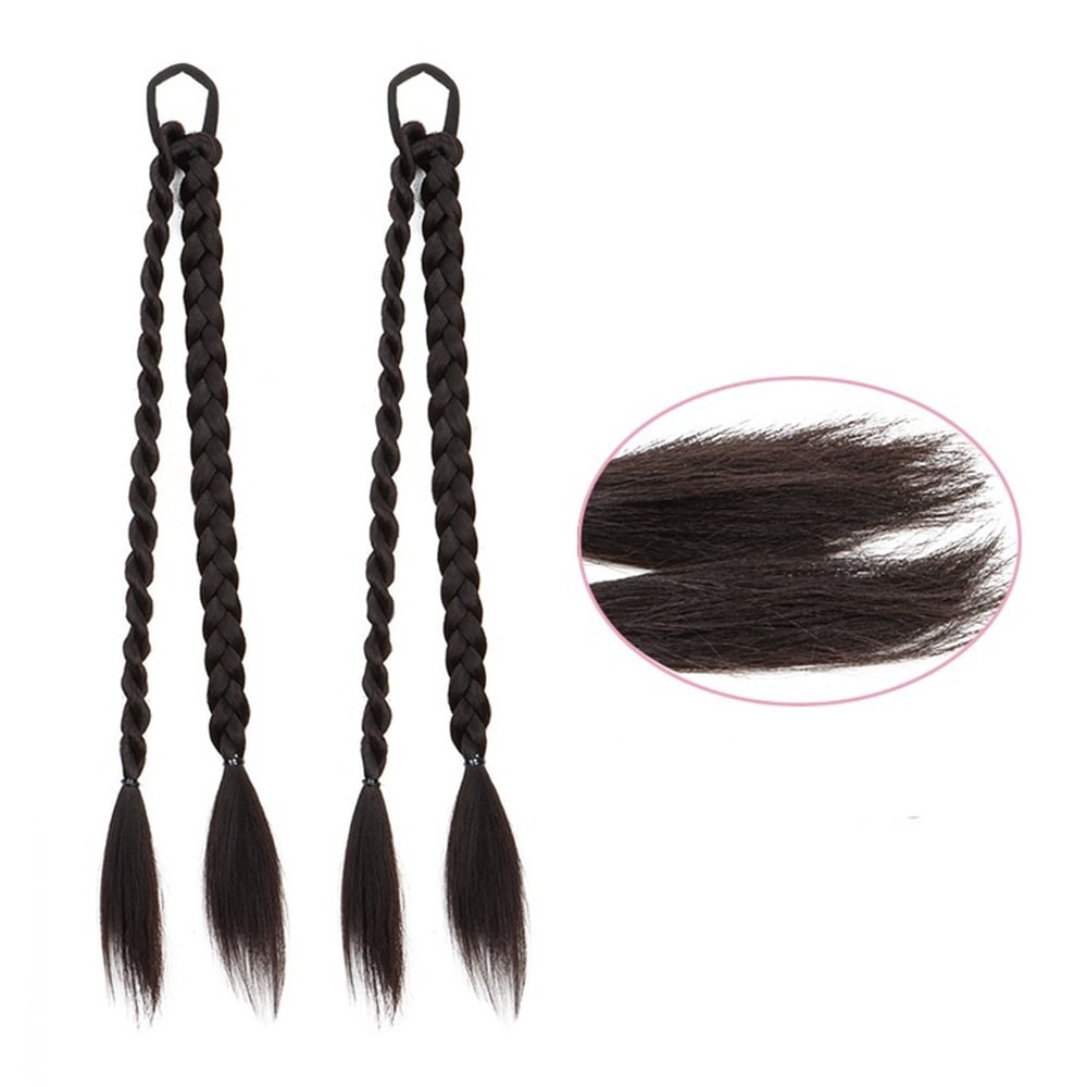 2Pcs Synthetic Long Straight Braid Ponytail Hairpiece 18 Inches Elastic ...