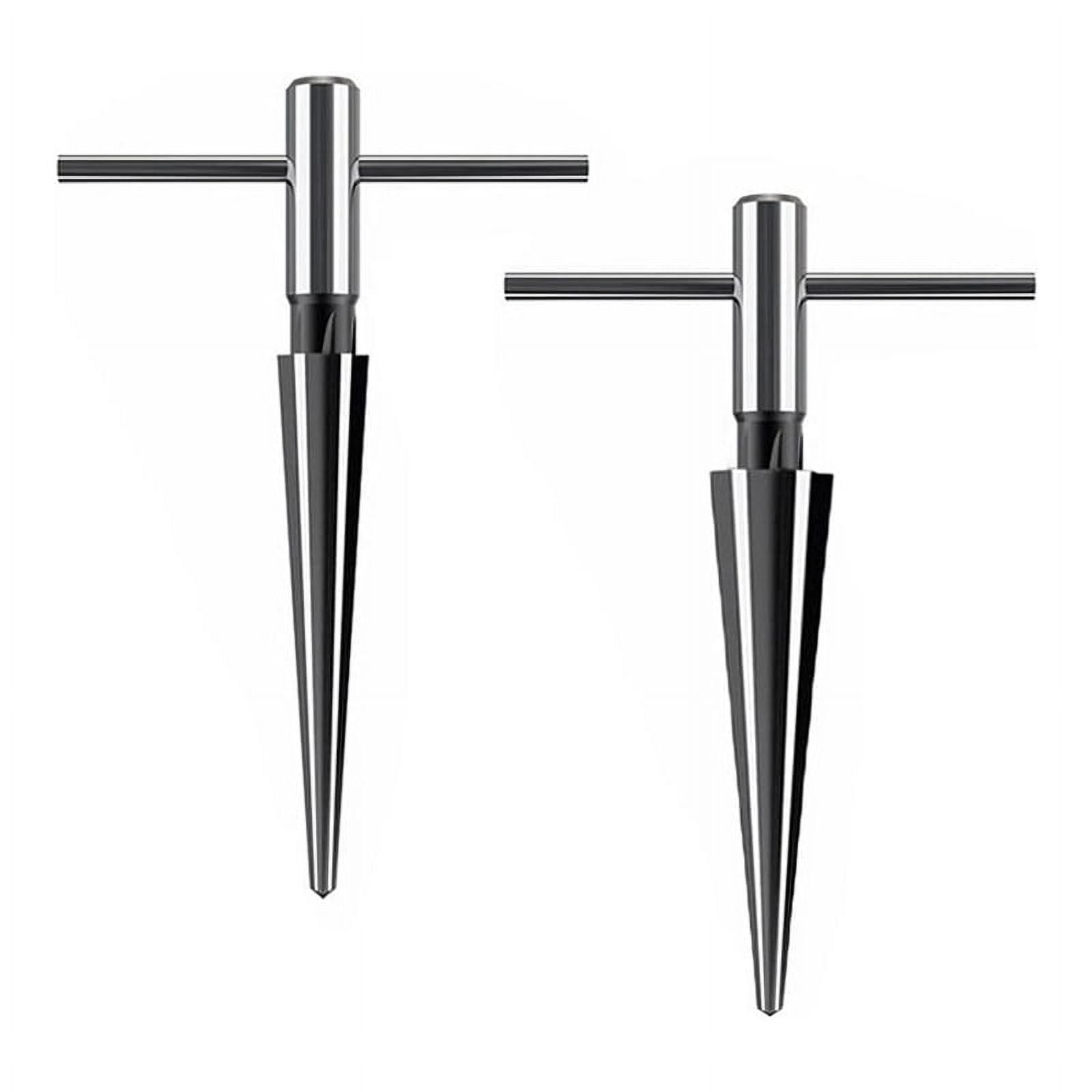 2Pcs T Handle Taper Reamer ,6 Fluted Chamfer Reaming Guitar Bridge Pin Hole Tapered Reamers Tool ...