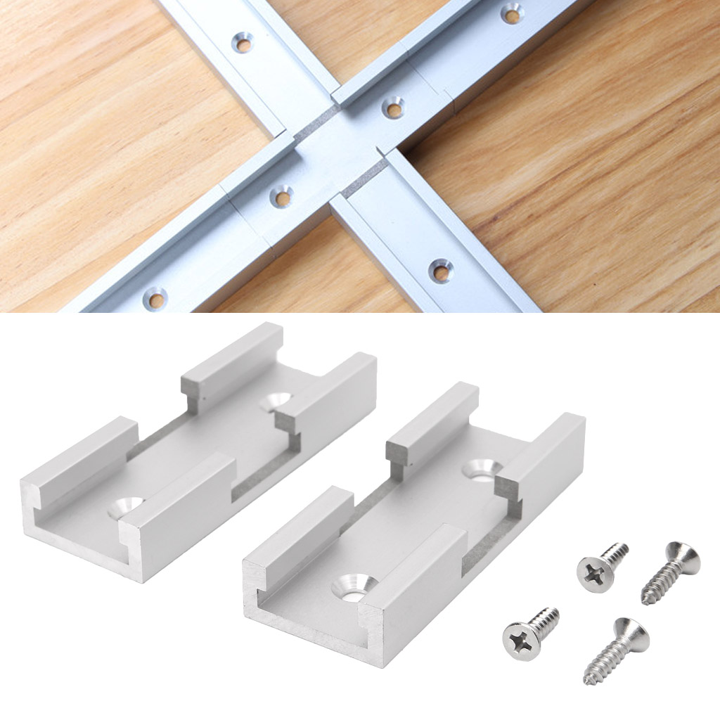 2Pcs T-Track Intersection Kit Aluminum T-Slot Connecting Parts Woodworking Tools - Walmart.com