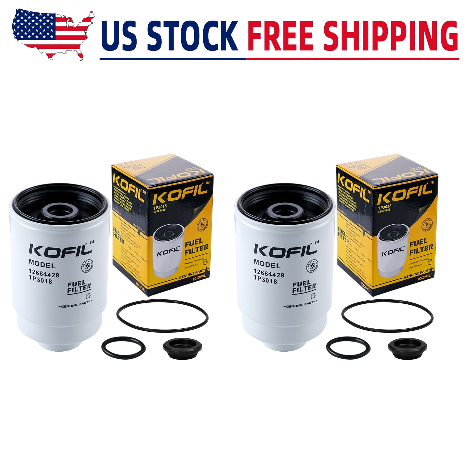 2Pcs TP3018 Fuel Filter for Duramax 6.6L 2001-2016 Chevy Chevrolet ...