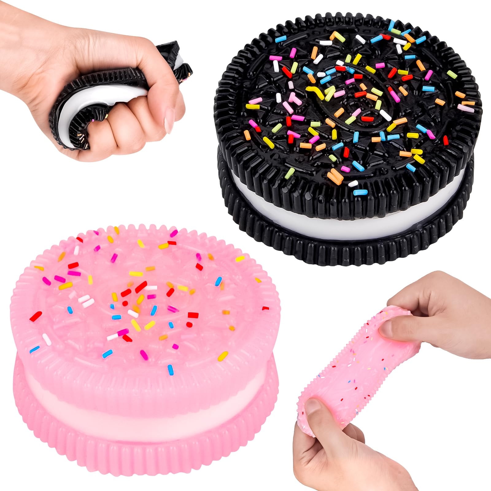 2Pcs Taba Squishy, Fufu Squishy, Biscuit Stress Relief Toy, Decompression Toy, Pinching Sandwich ...