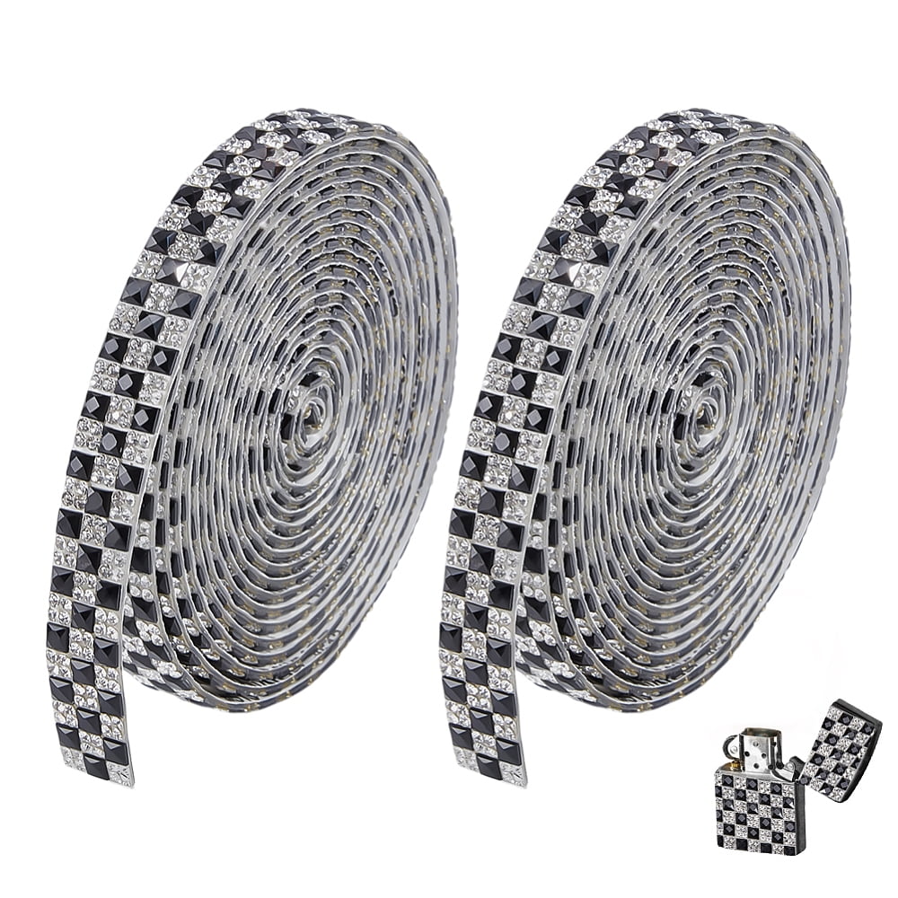 2Pcs Tartan Pattern Hotfix Glass Rhinestone Rhinestone Trimming Glass ...