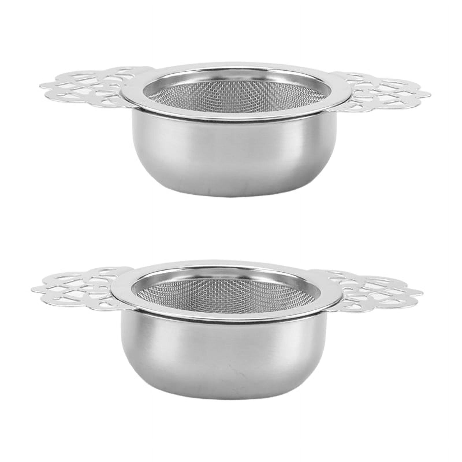 2Pcs Tea Filter, Stainless Steel Strainer with Bowl, Ultra Fine Mesh ...