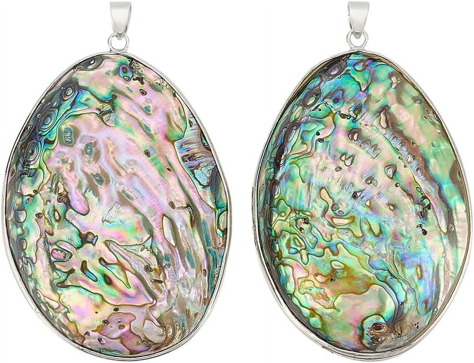 2Pcs Teardrop Natural Abalone Pendants Abalone Shell Charms Platinum ...