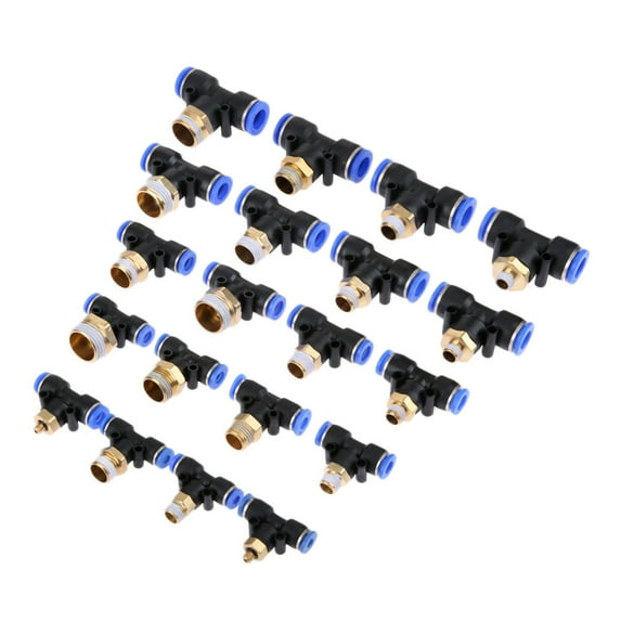 2Pcs Tee Union Pneumatic Connector Tube Push In Fitting PB 4 6 8 10 ...