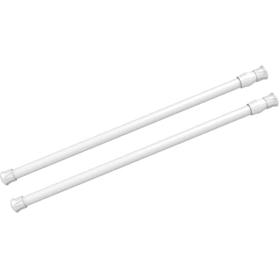 2Pcs Tension Rod Tier Window Short Curtain Rod,12 to 20inch, White ...