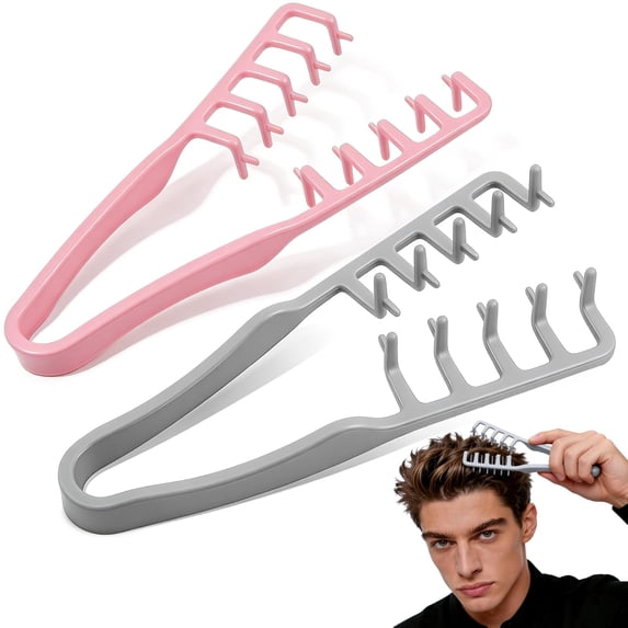 2Pcs Texture Comb, Volume Hair Comb Wide Tooth Comb for Curls, Barber ...