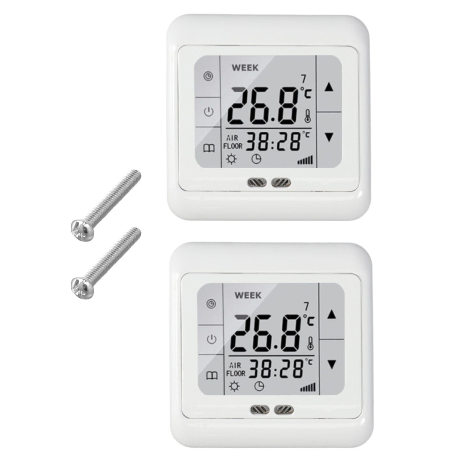 2Pcs Thermostat Temperature Controller Lcd Digital Touch Screen ...