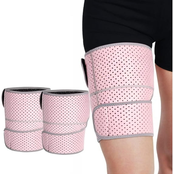 2Pcs Thigh Brace Quad and Hamstring Wrap Compression Sleeves Adjustable ...