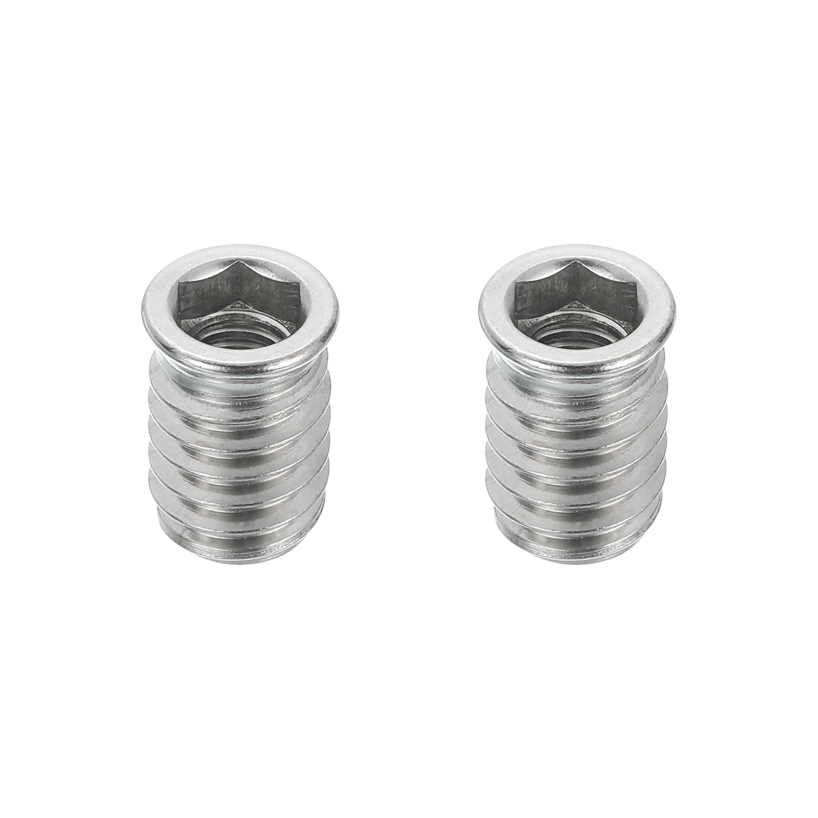 2Pcs Threaded Inserts Nuts, M8x20mm Hex Socket Drive Nut Inserts for ...