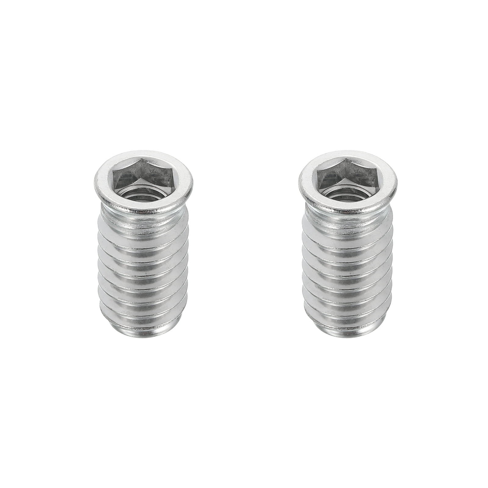 2Pcs Threaded Inserts Nuts, M8x25mm Hex Socket Drive Nut Inserts for ...