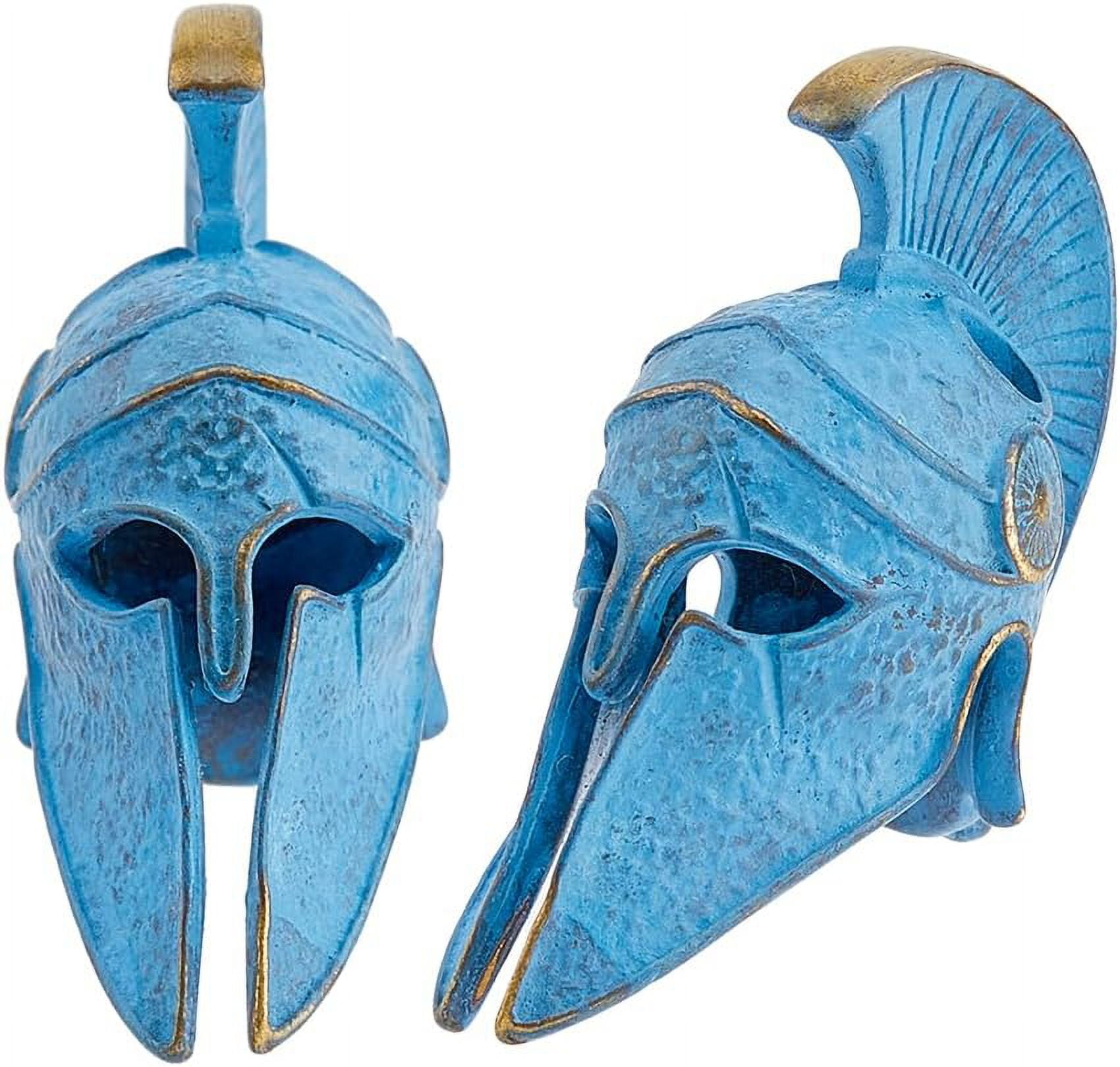 2Pcs Tibetan Style Brass European Beads Large Hole Beads Helmet Blue 33 ...