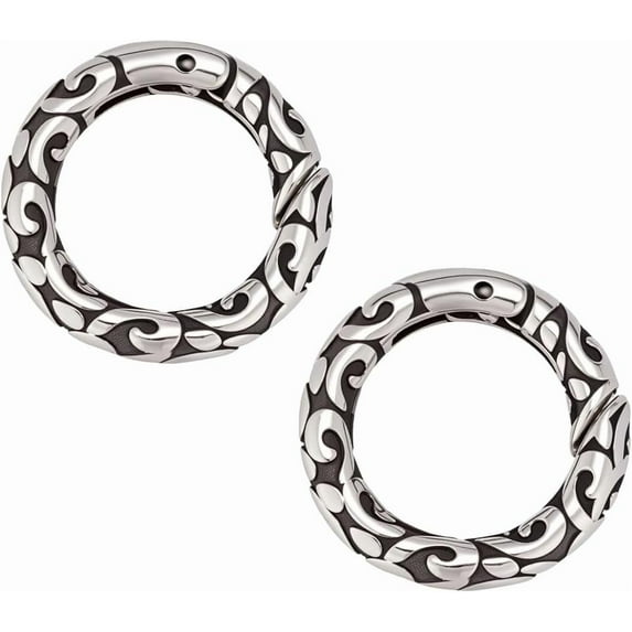 2Pcs Tibetan Style Spring Gate Rings 304 Stainless Steel O Ring Clips ...