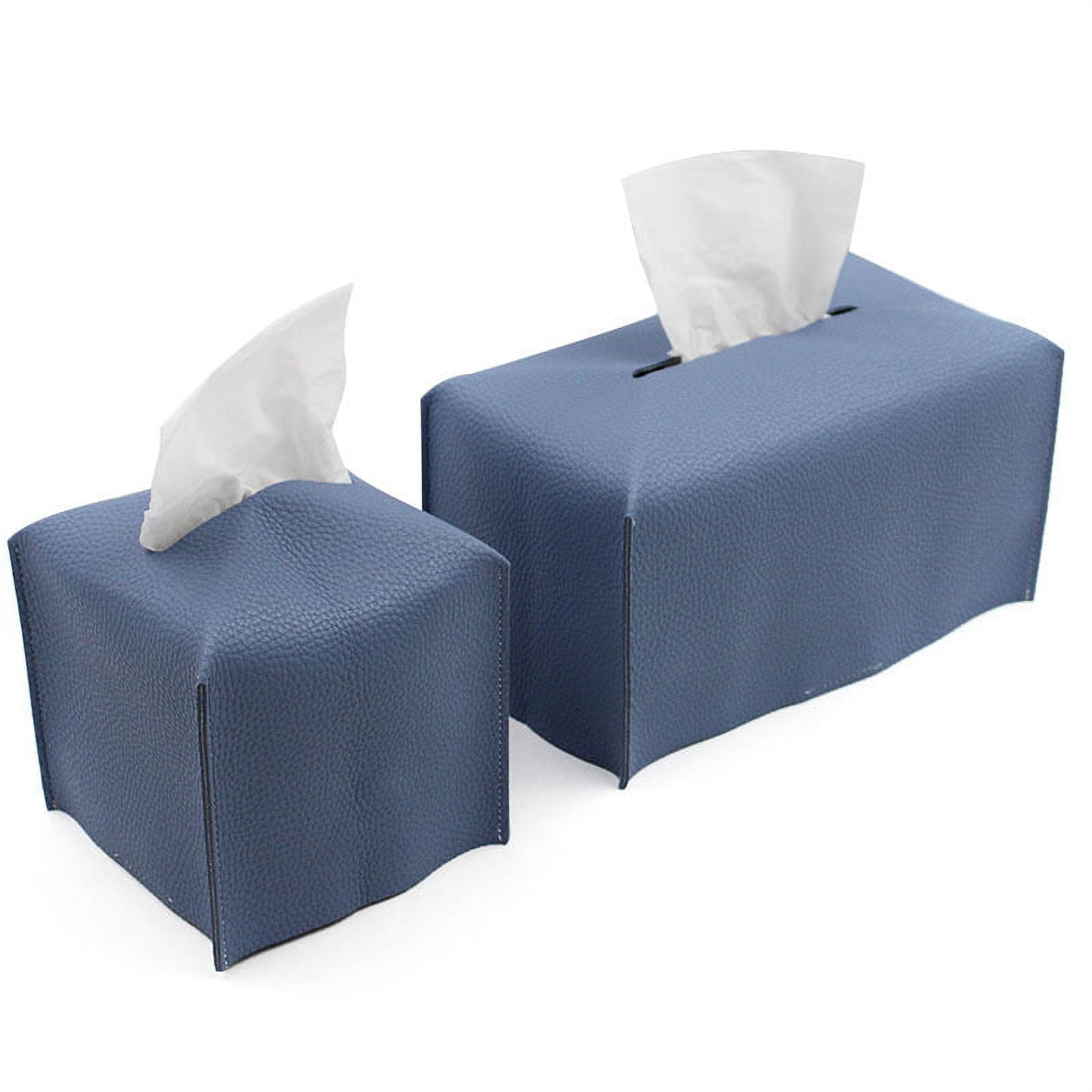 2Pcs Tissue Box Cover Holder PU Leather Tissue Cover Modern Decorative ...