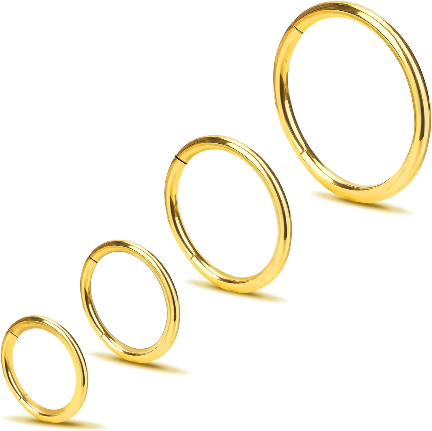 2Pcs Titanium Nose Rings 20G 18G 16G Nose Rings Hoops Septum Clicker Hinged Segment Ring ...