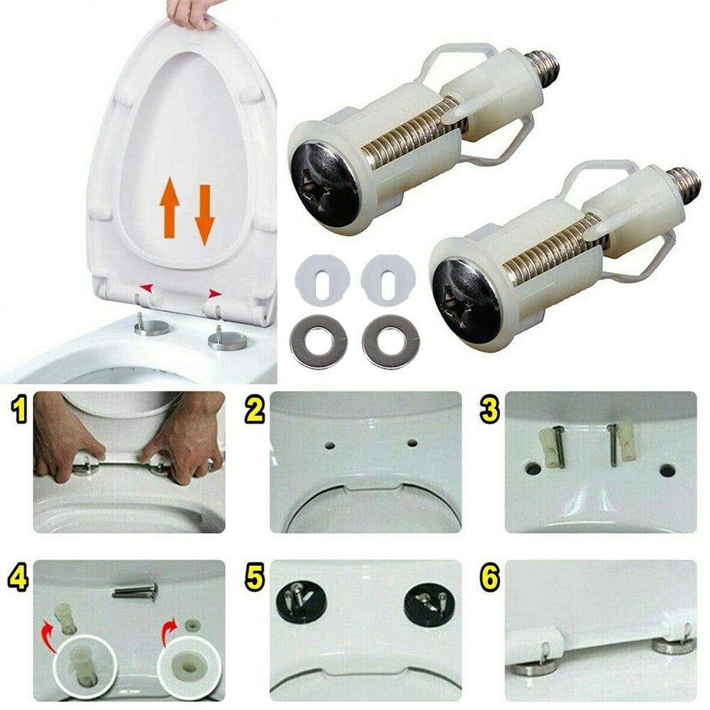 2Pcs - Toilet Cover Screws, Fixing Bolts, Toilet Cover Nuts Accessories ...