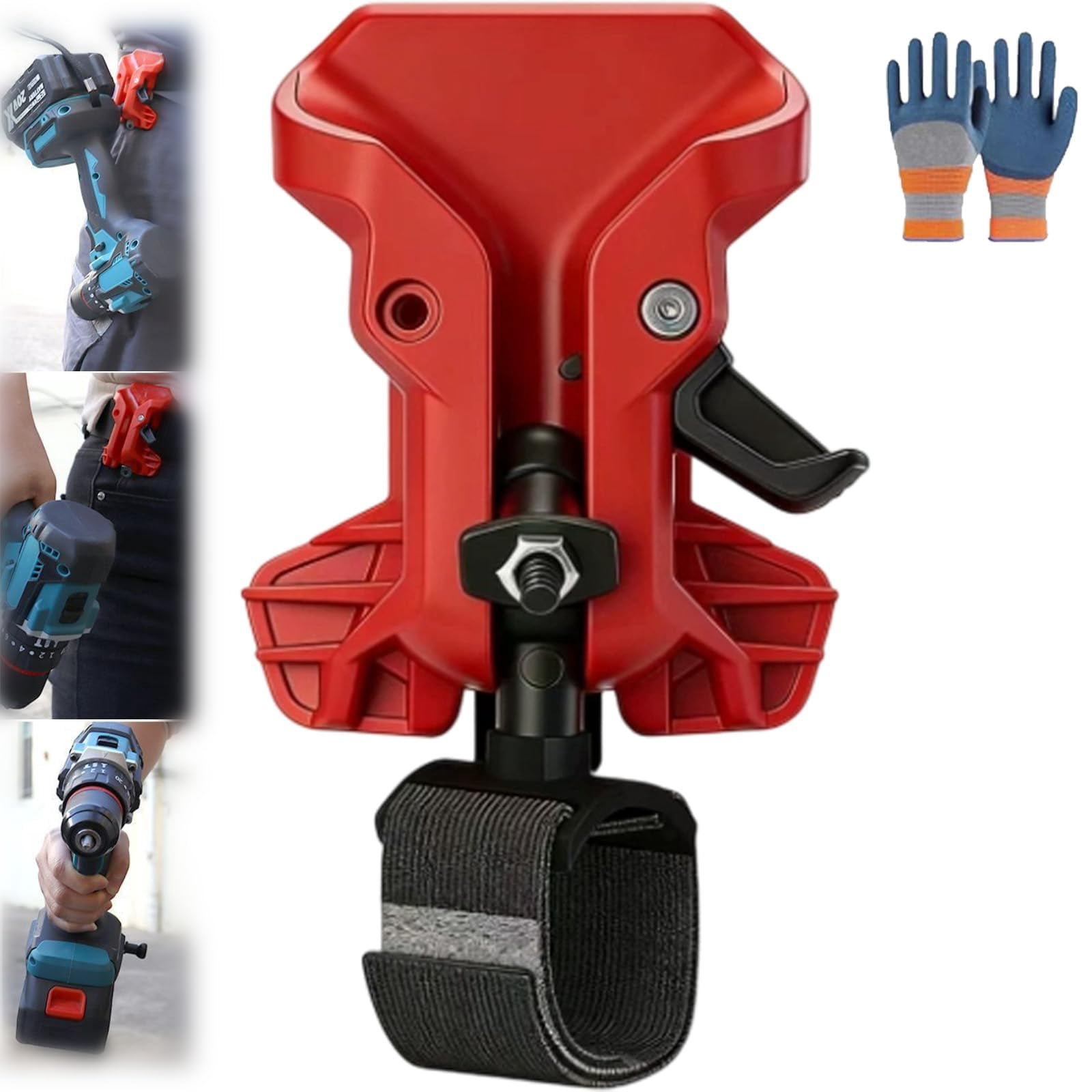 2Pcs Tool Belt Holders for Drills and HammersSelf-Locking Double Lock ...