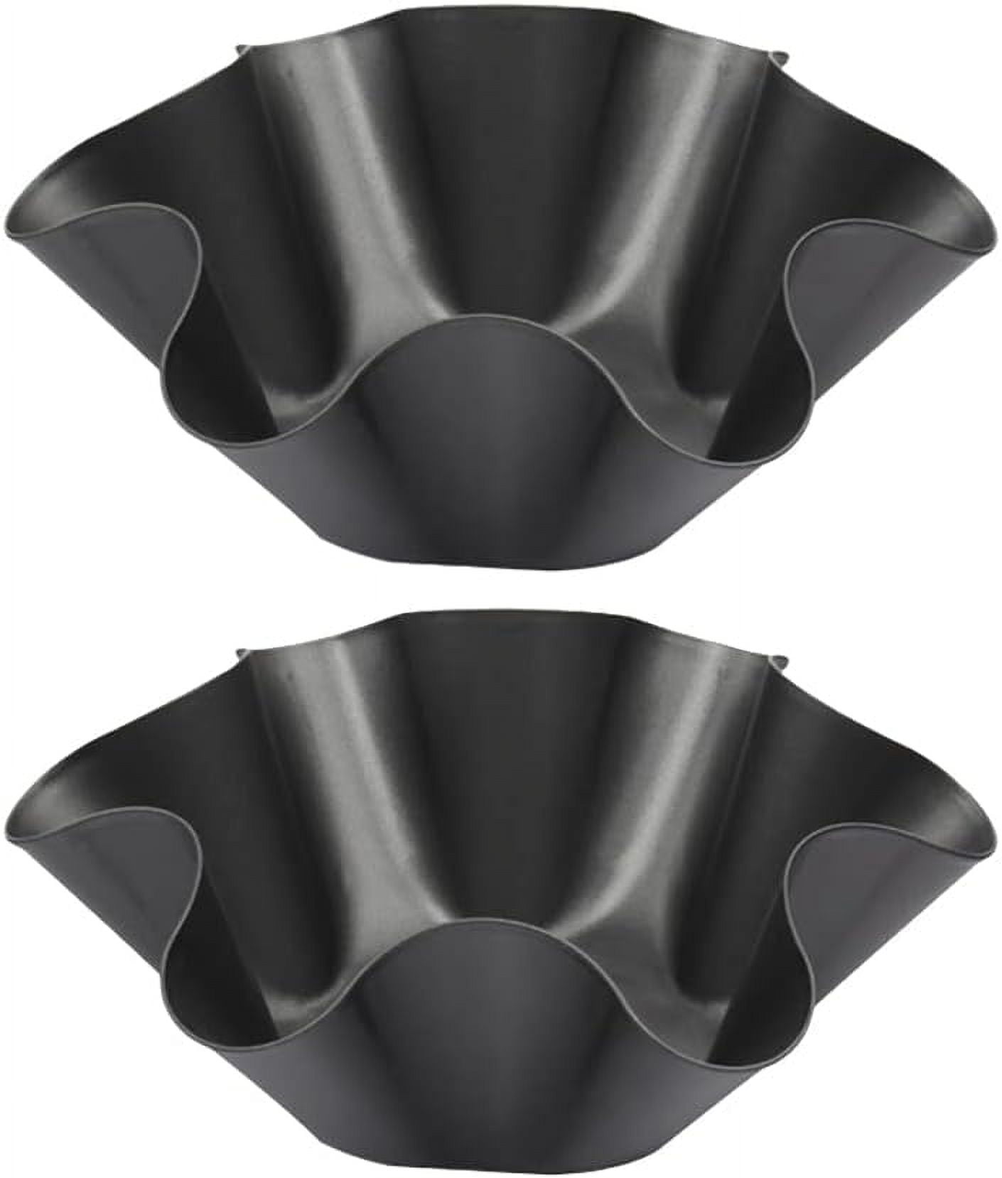 2Pcs Tortilla Pan - Non-Stick Carbon Steel Taco Salad Bowl Fruit ...