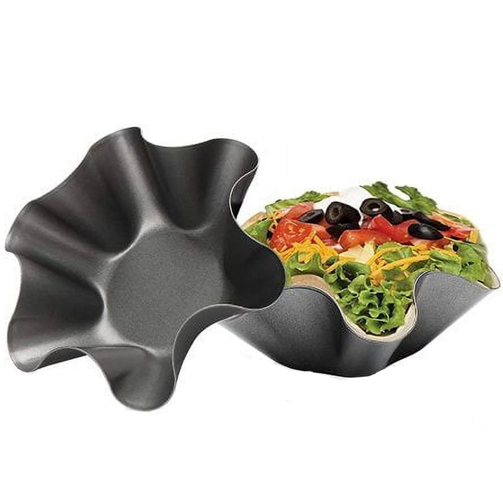 ZDWQFA 2Pcs Carbon Steel Tortilla Pan, Taco Salad Bowl, 6inch/8inch ...