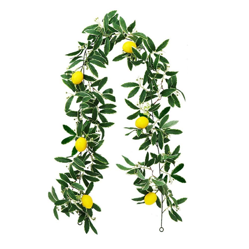 2Pcs Total 12 Ft Artificial Lemon Garland, Spring Summer Faux Fruit ...