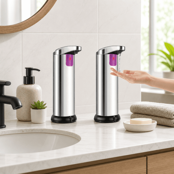 2Pcs Touchless Automatic Soap Dispenser, Motion Sensor Liquid Soap ...