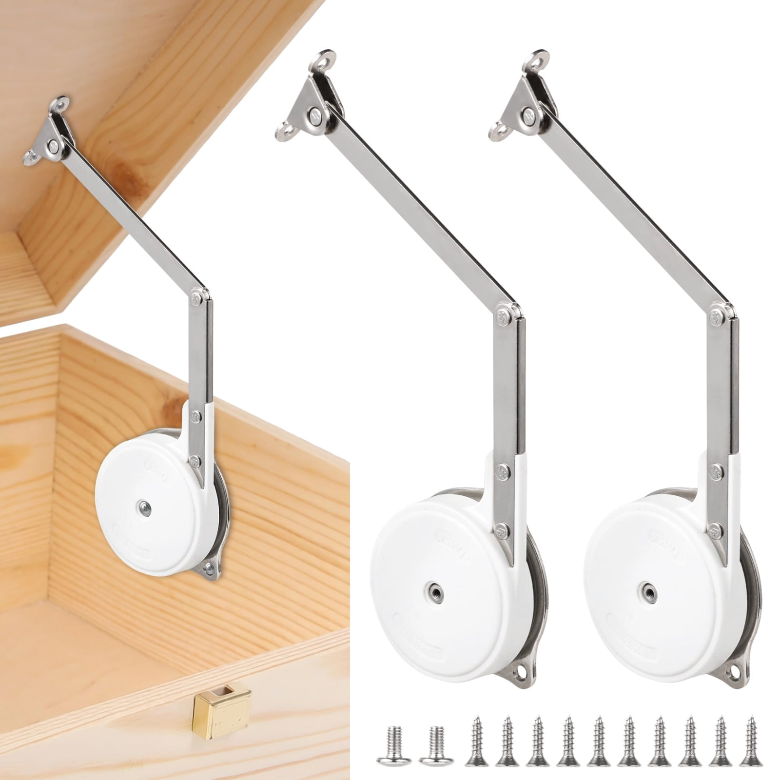 2Pcs Toys Box Hinges, Soft Close Lid Chest Hinges, Upward Top-opening ...